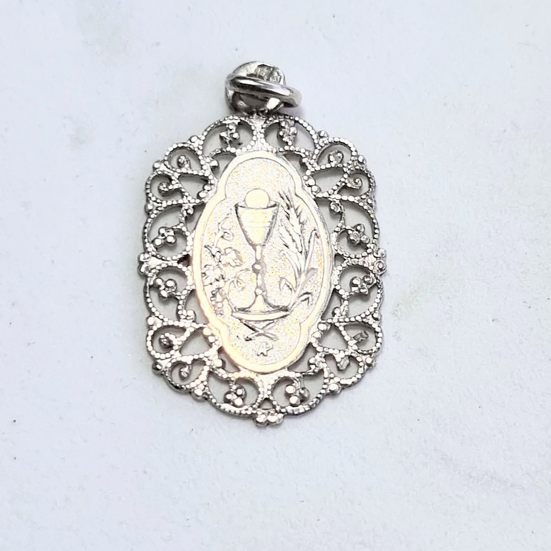 French First Holy Communion Medal, Silver Vintage, 1960s. IO/357. - Etsy