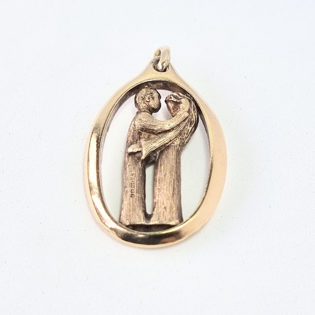 Love Token, a Vintage Sterling Silver Pendant of a Young Lady and Her ...
