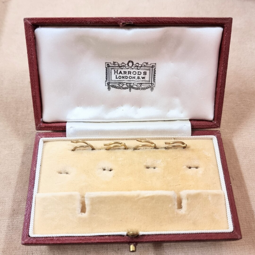 Early 20th C. Harrods Jewellery Case, Vintage, Studs and Button Set ...