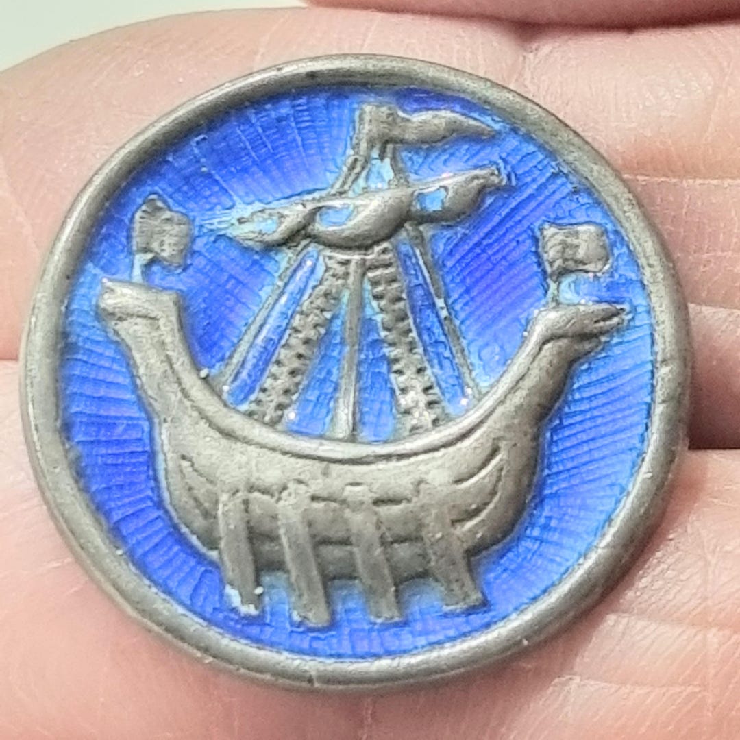 Alexander and Euphemia Ritchie , Clan Galley Brooch, Blue Enamel, Early ...