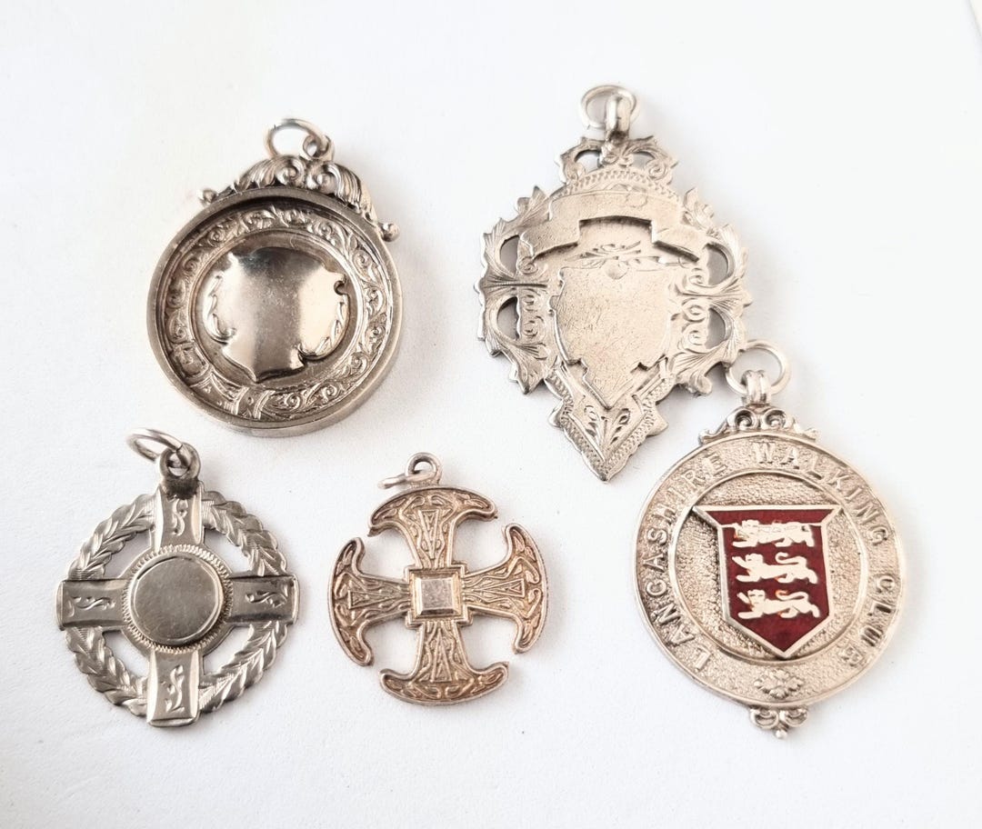 Watch Fobs, Sports Medals, Antique/vintage, Sterling Silver ...