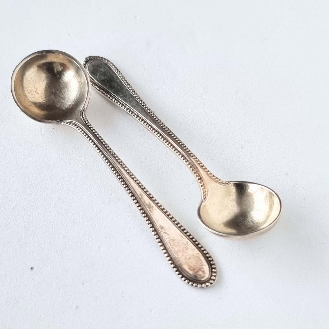 Pair of Antique Sterling Silver Salt Spoons, Sheffield 1880. Sp16 - Etsy