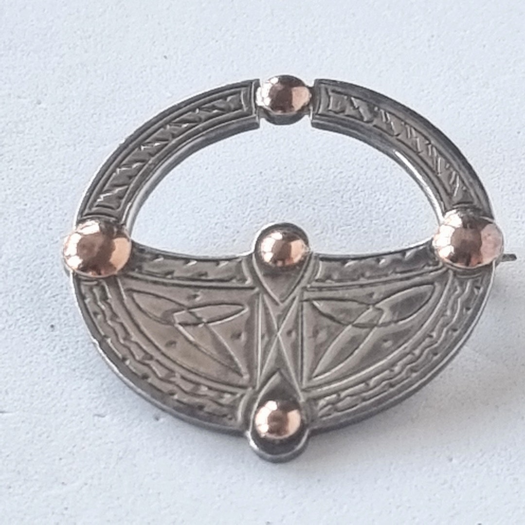 Silver and Gold Irish Brooch, Patrick Archer Cork, Annular Form of the ...