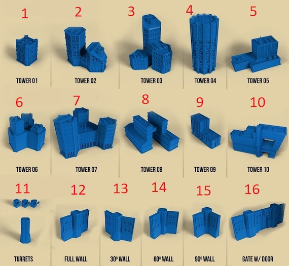 Futuristic Urban Buildings 6mm 1:285 Steampunk Arena | Etsy