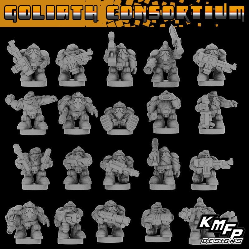 Goliath Consortium Infantry - 6-8-10mm - KMFP Designs - Etsy