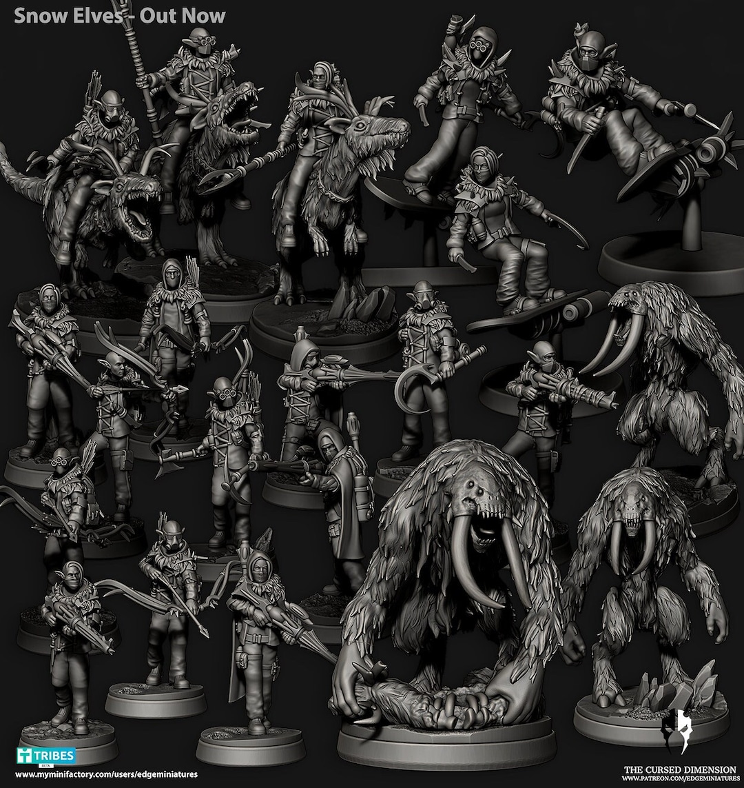 Snow Elves - 28mm - Edge Miniatures - Etsy