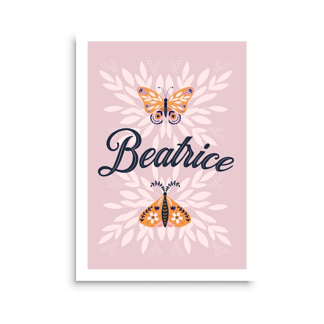 Personalised Butterfly Name Print, Custom Nursery Wall Art, Baby Gift ...