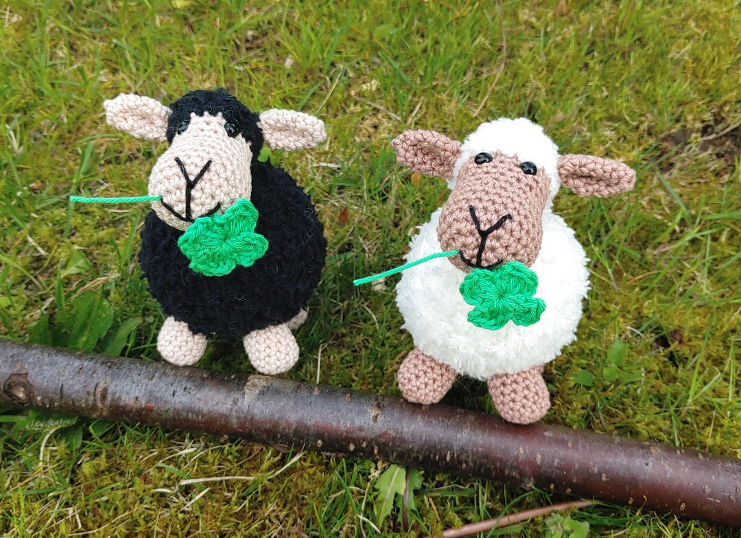 Sheep Crochet Lucky Sheep Black Sheep Four Leaf Clover Crochet - Etsy