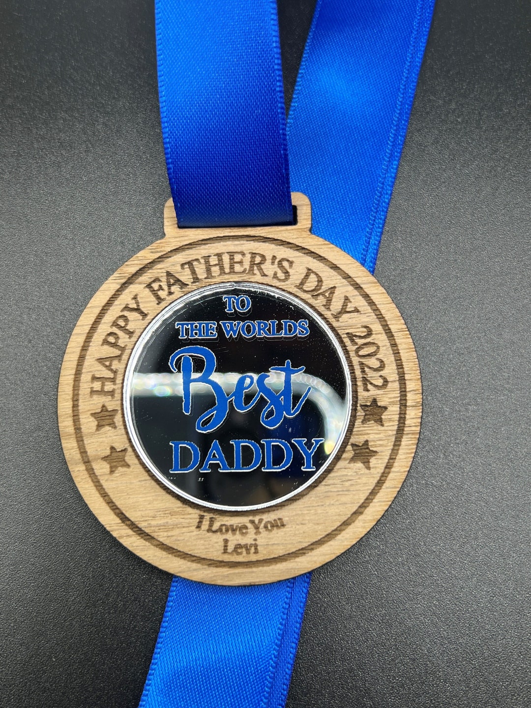 Happy Father's Day Medal Worlds Best Daddy Personalised Gift - Etsy