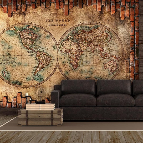Ancient World Map Wallpaper - Etsy