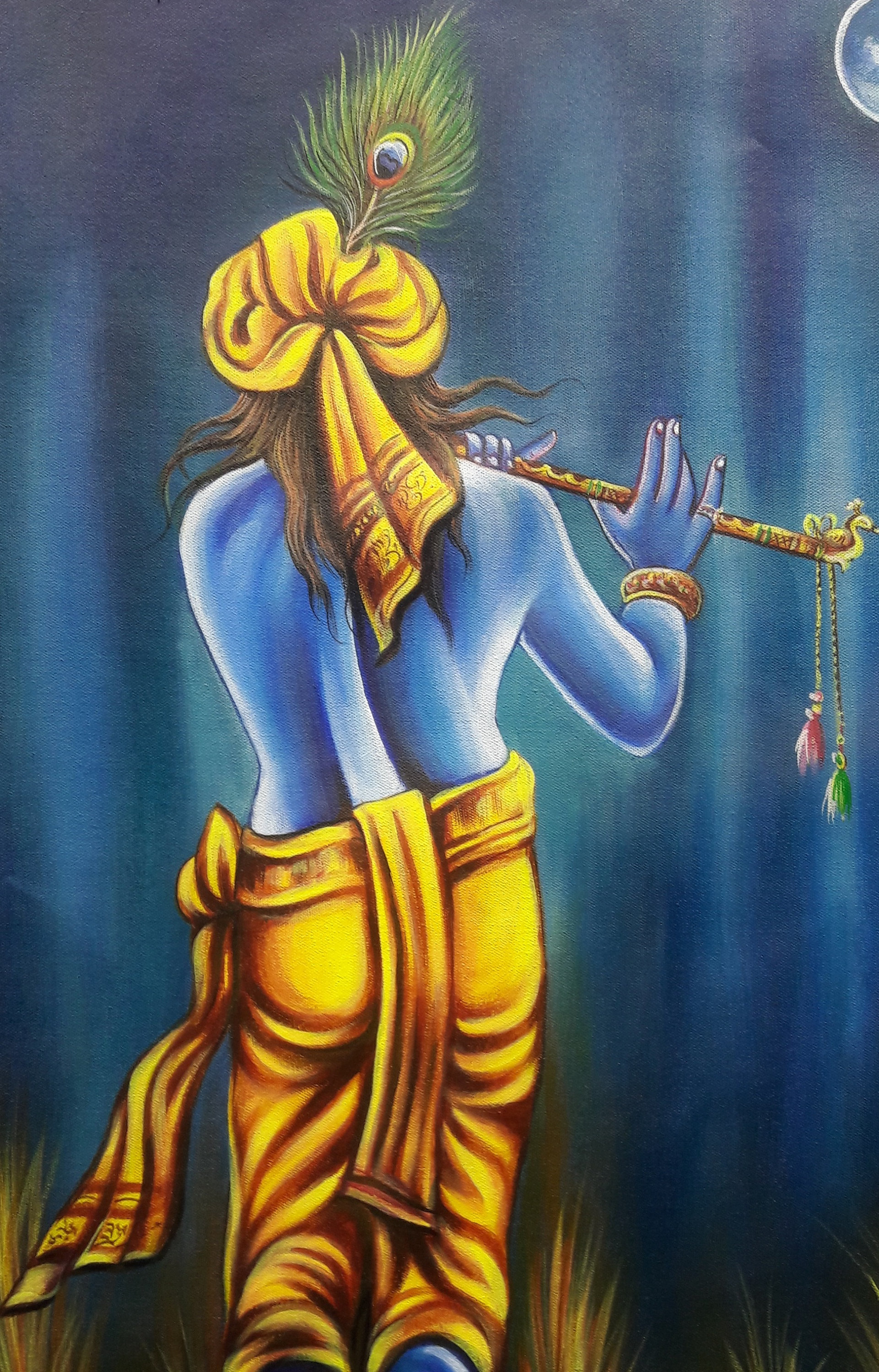 Krishna painting Lord Krishna painting Original Krishna | Etsy