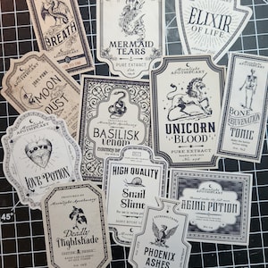 Halloween Potion Bottle Sticker Set - Etsy