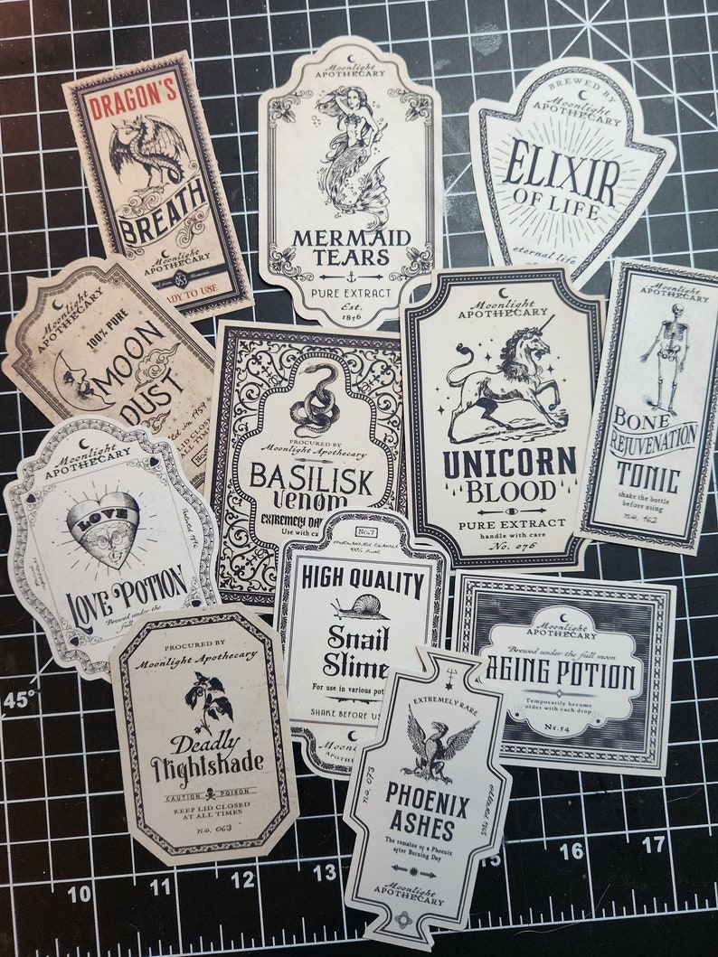 Halloween Potion Bottle Sticker Set - Etsy