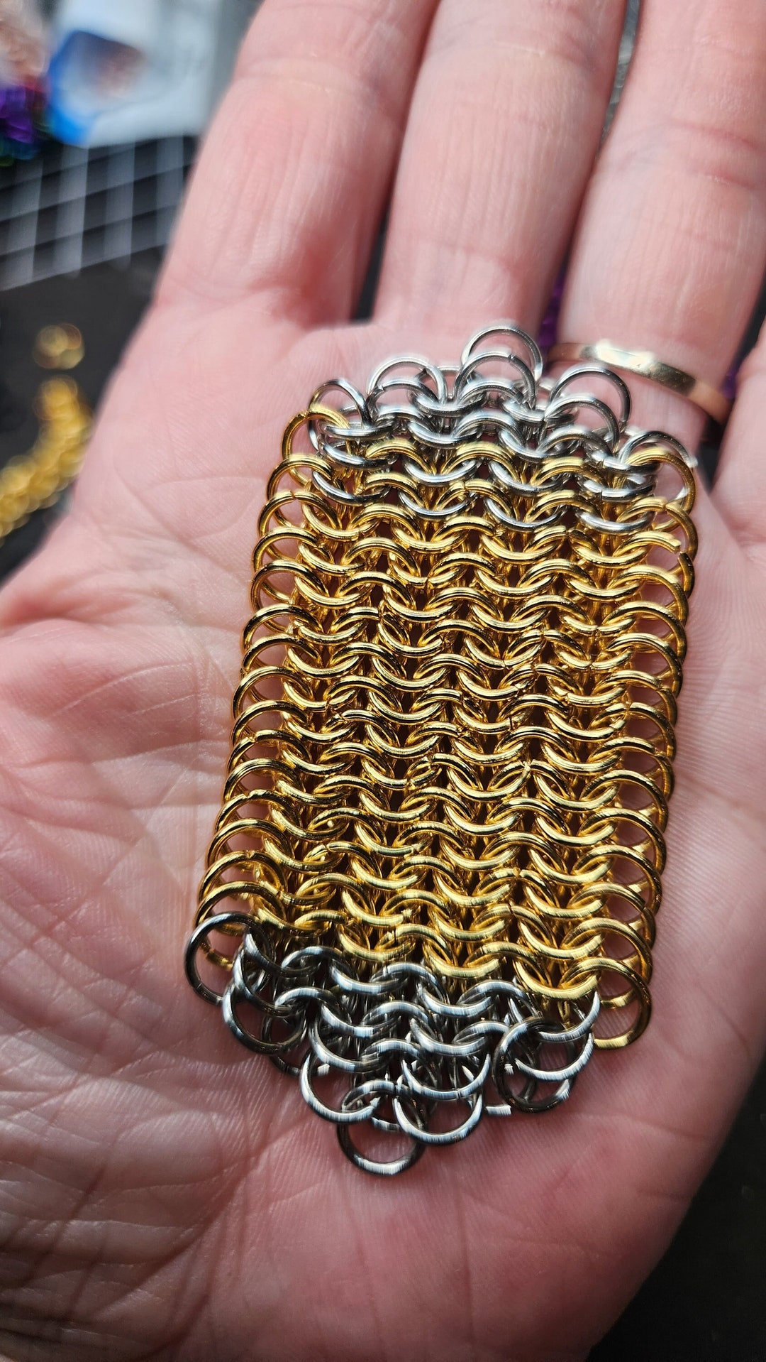 Stainless Steel Chainmail Fidget Toy 2 Toned - Etsy