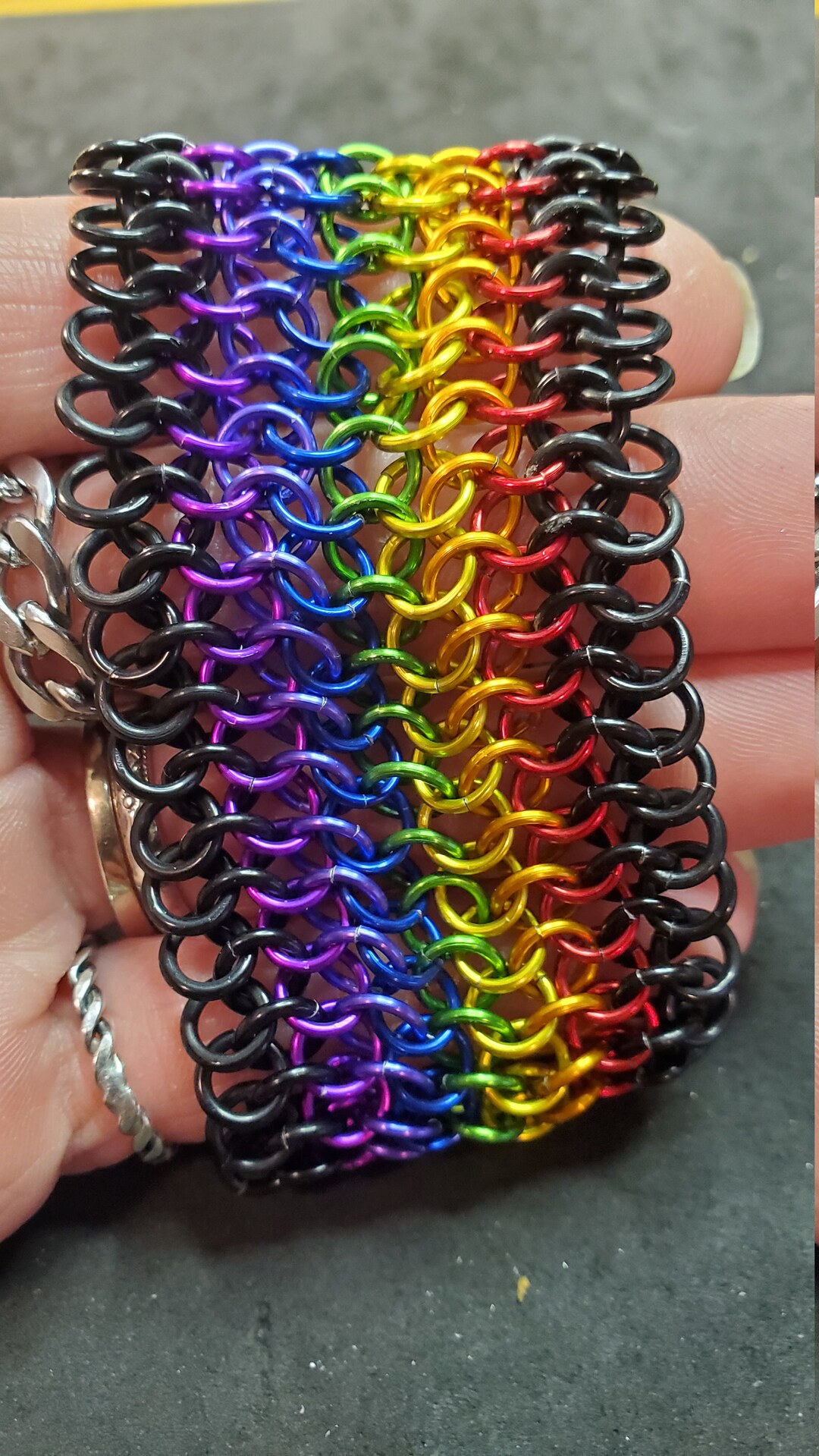 Chainmail Rainbow Bracelet - Etsy