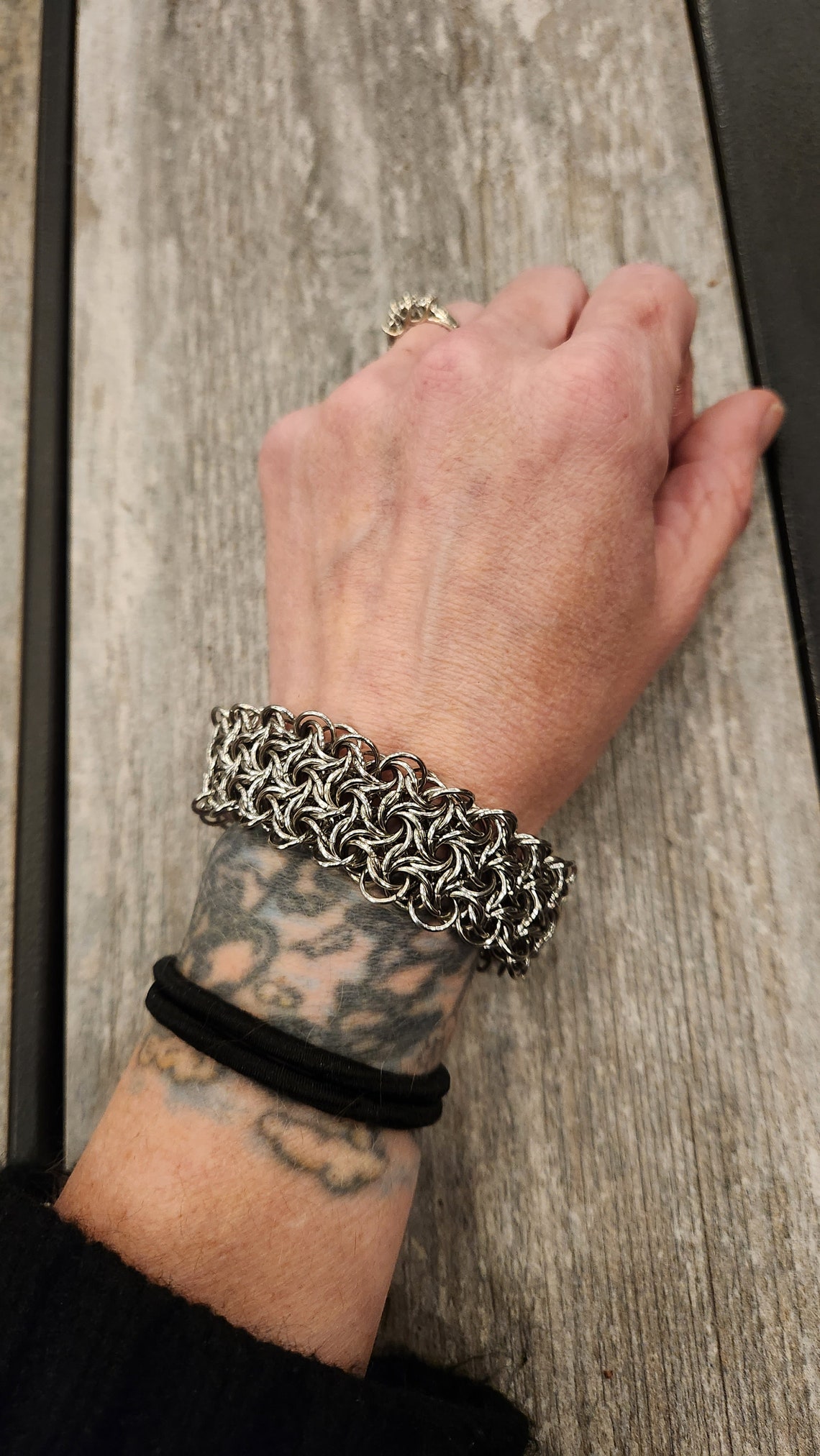 Moorish Rose Chainmail Chunky Heavy Chainmail Bracelet - Etsy