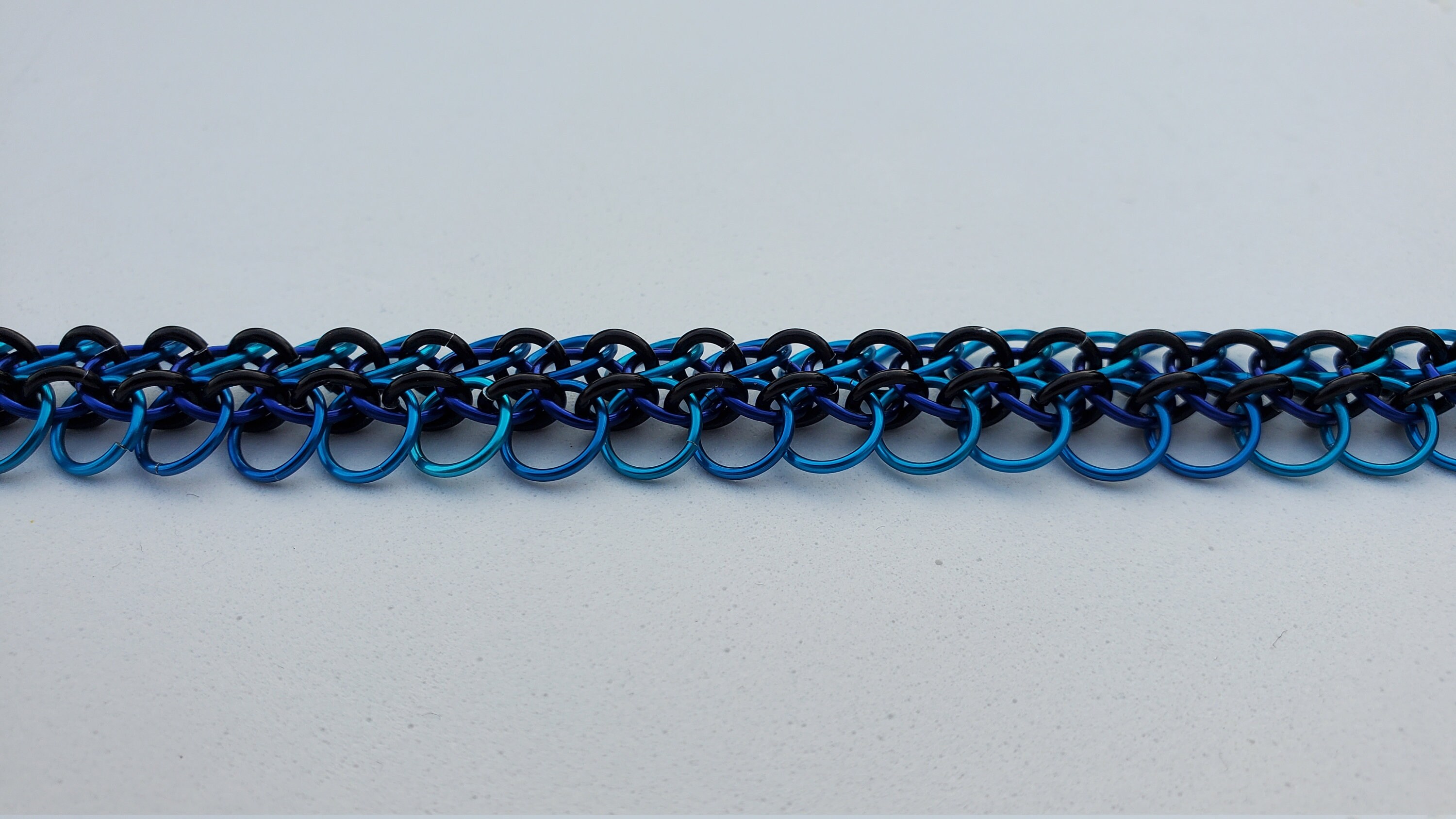Shades of blue chainmail choker | Etsy