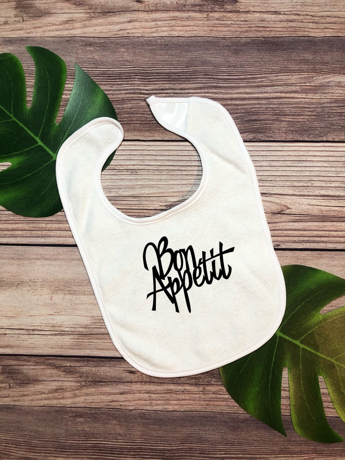 Bon Appetit Baby Bib, Cute White Baby Bib Gift - Etsy UK
