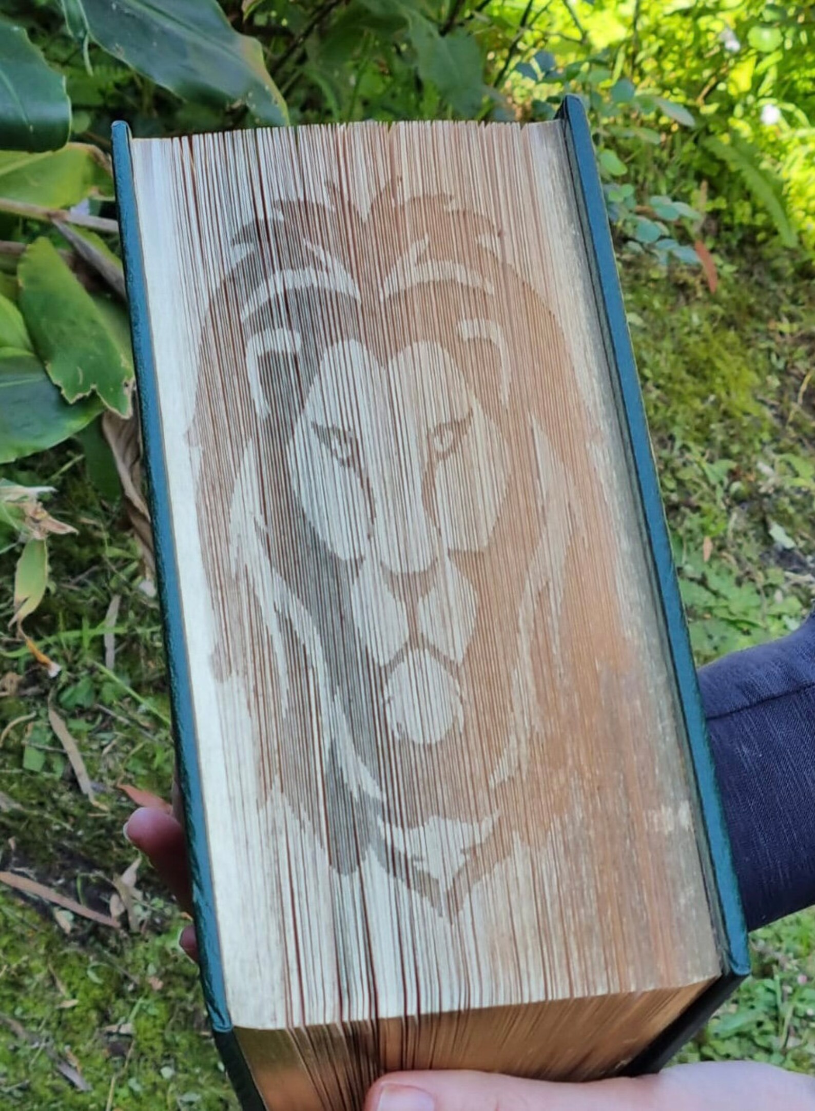Golden Lion Book Fold | Upcycled Vintage Art | Leo Zodiac Origami ...