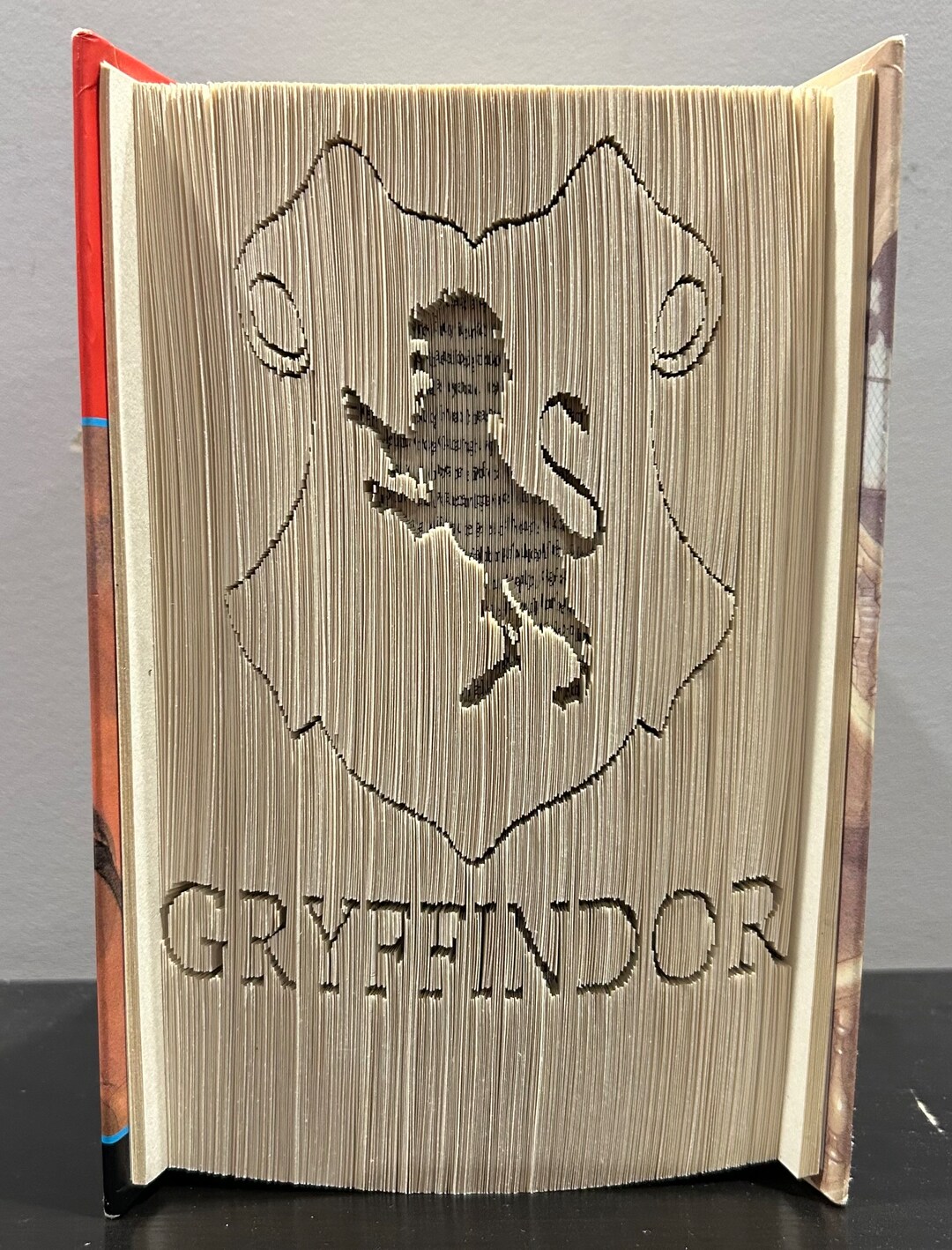 Harry Potter Book Art | Gryffindor Book Fold | Upcycled Handmade ...