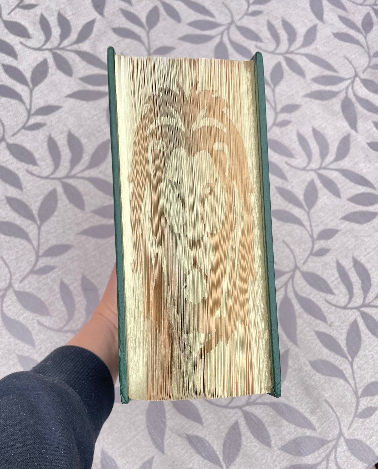 Golden Lion Book Fold | Upcycled Vintage Art | Leo Zodiac Origami ...