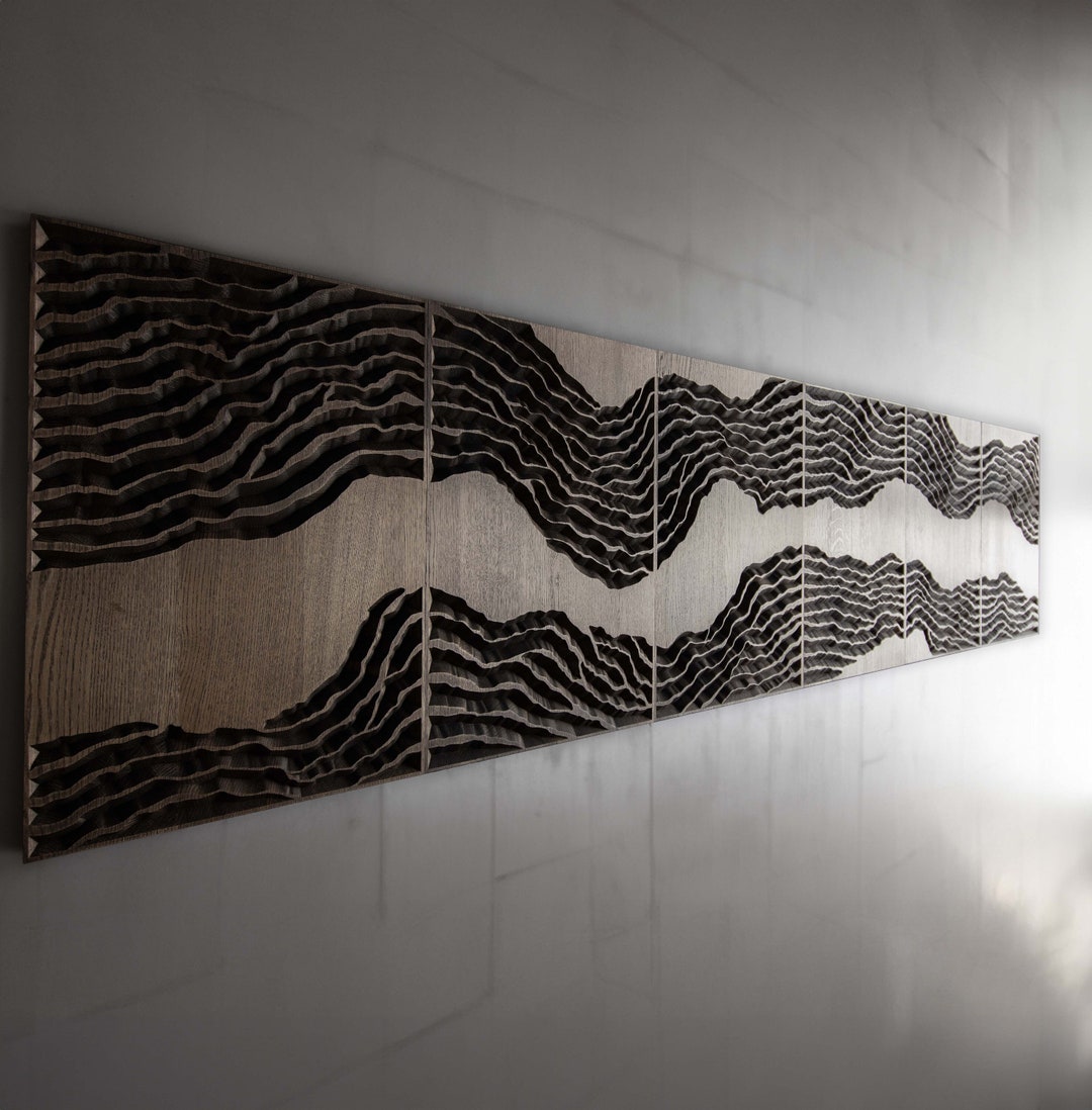 Extra Large Wall Art Horizontal Wood Wall Set of 6 Wooden Panels Living ...