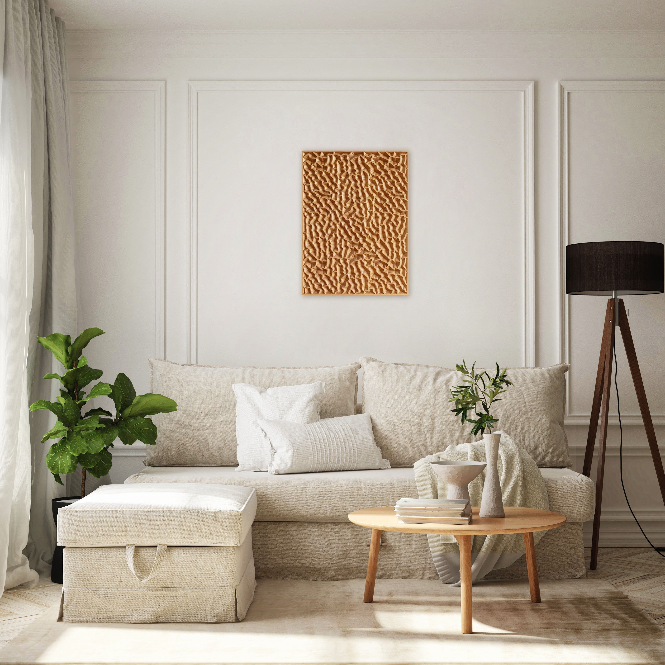 Steamed Beech 28x20 Inch Carved Decor. Modern Interior Design, Wooden ...