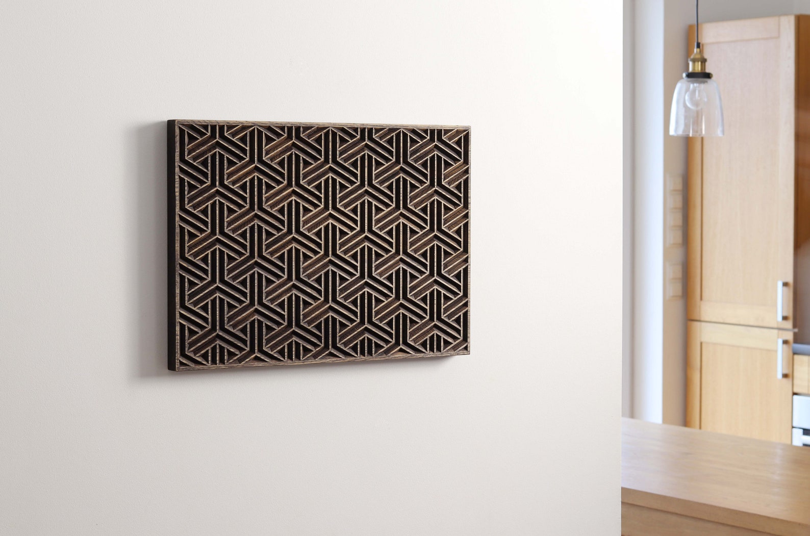 Oak Wall Panel, 20x14 Inch Engraved Decor. Abstract Interior Design ...