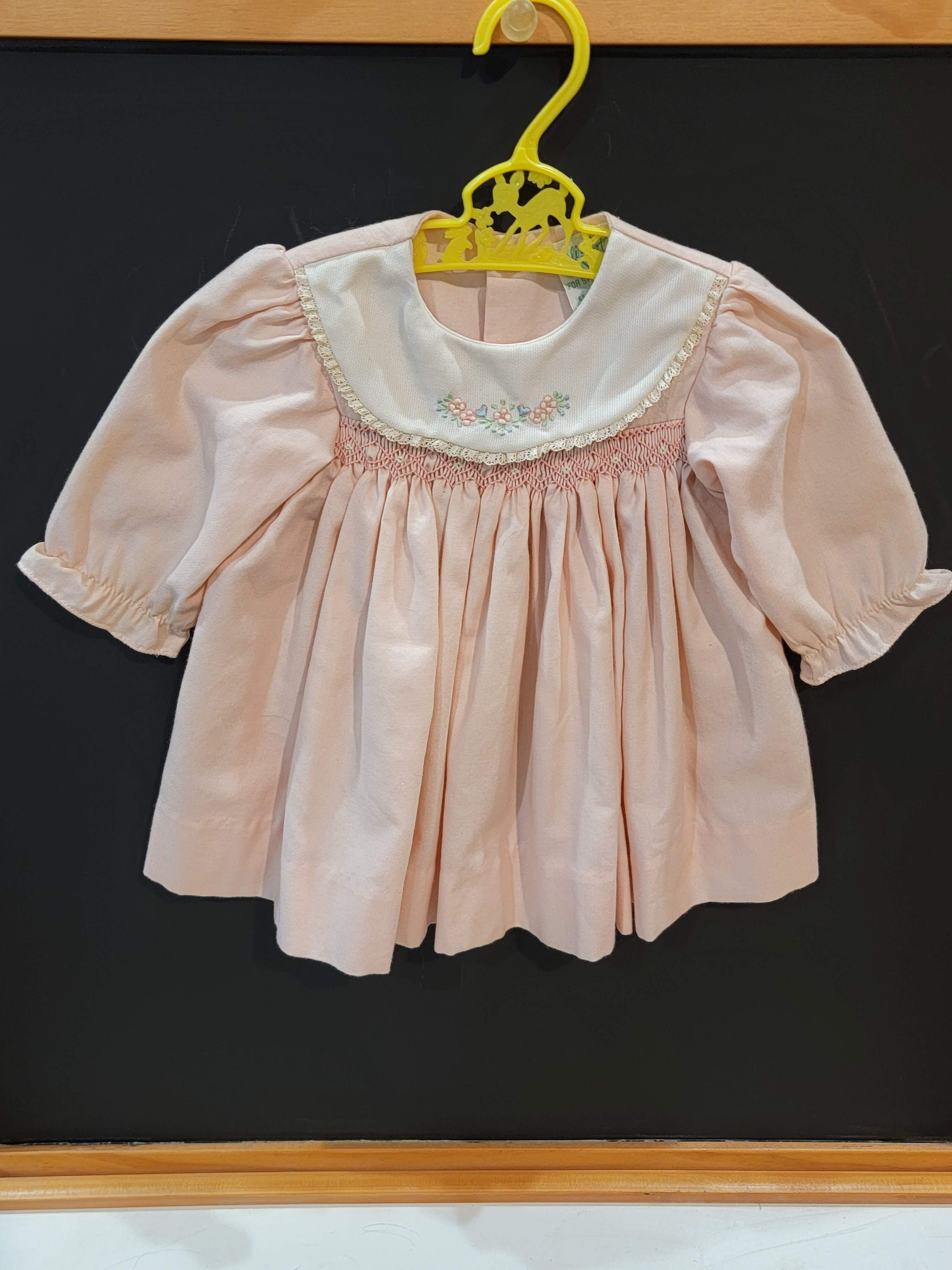 1980's Soft Pink Smocked Dress by Alison Scott. Excellent Condition for ...