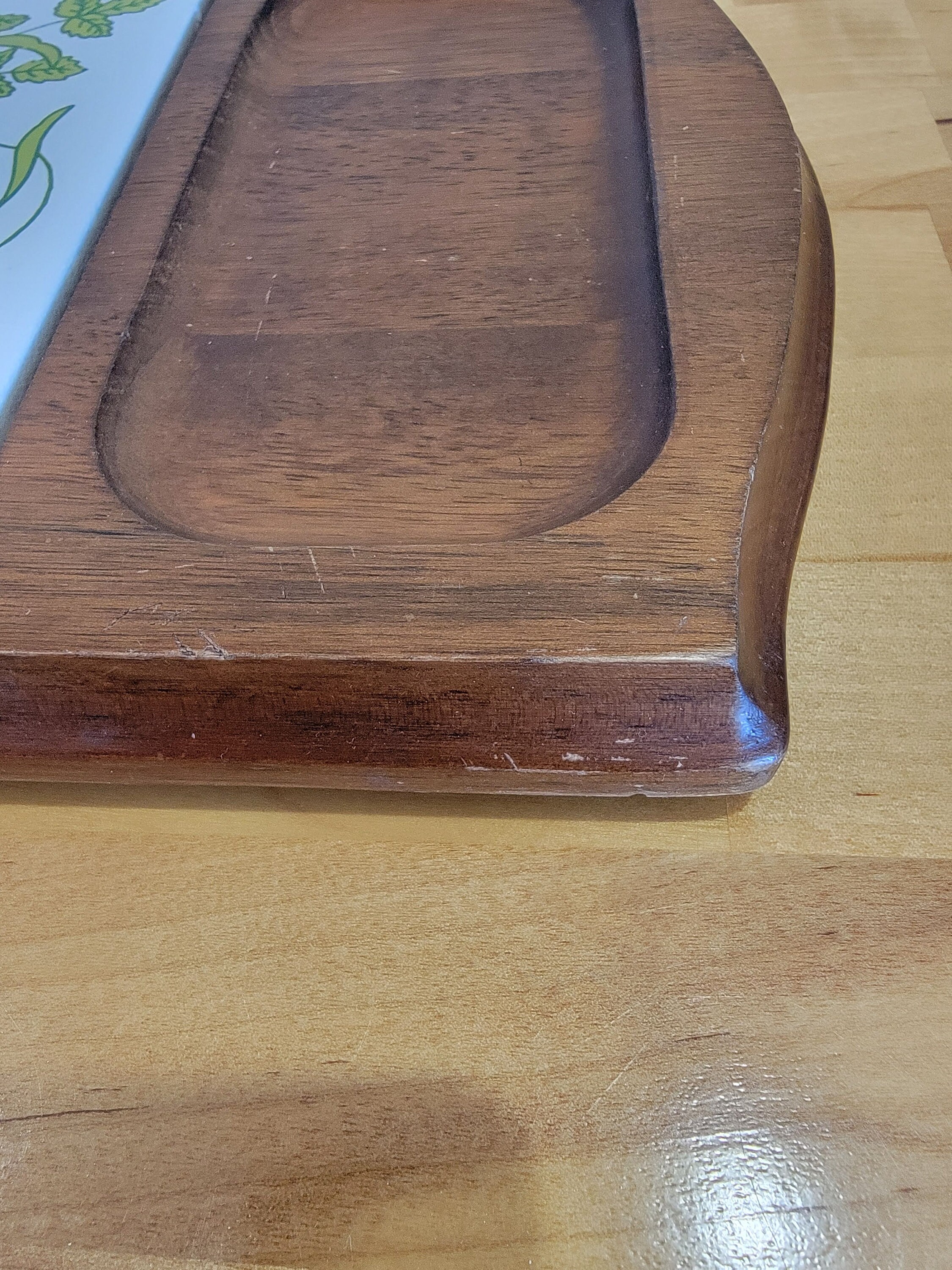 Vintage Mid Century Rectangular Cheese and Cracker Tray With Ceramic ...