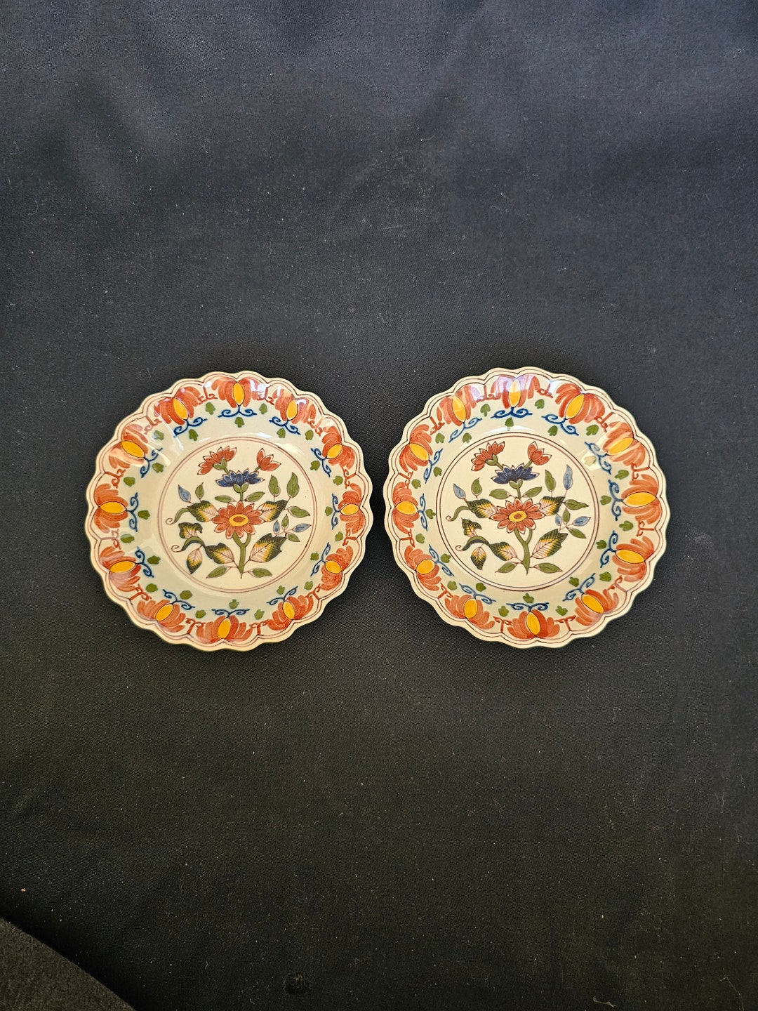 Vintage, Set of Tichelaar Makkum Dutch Delft Plates From the ...