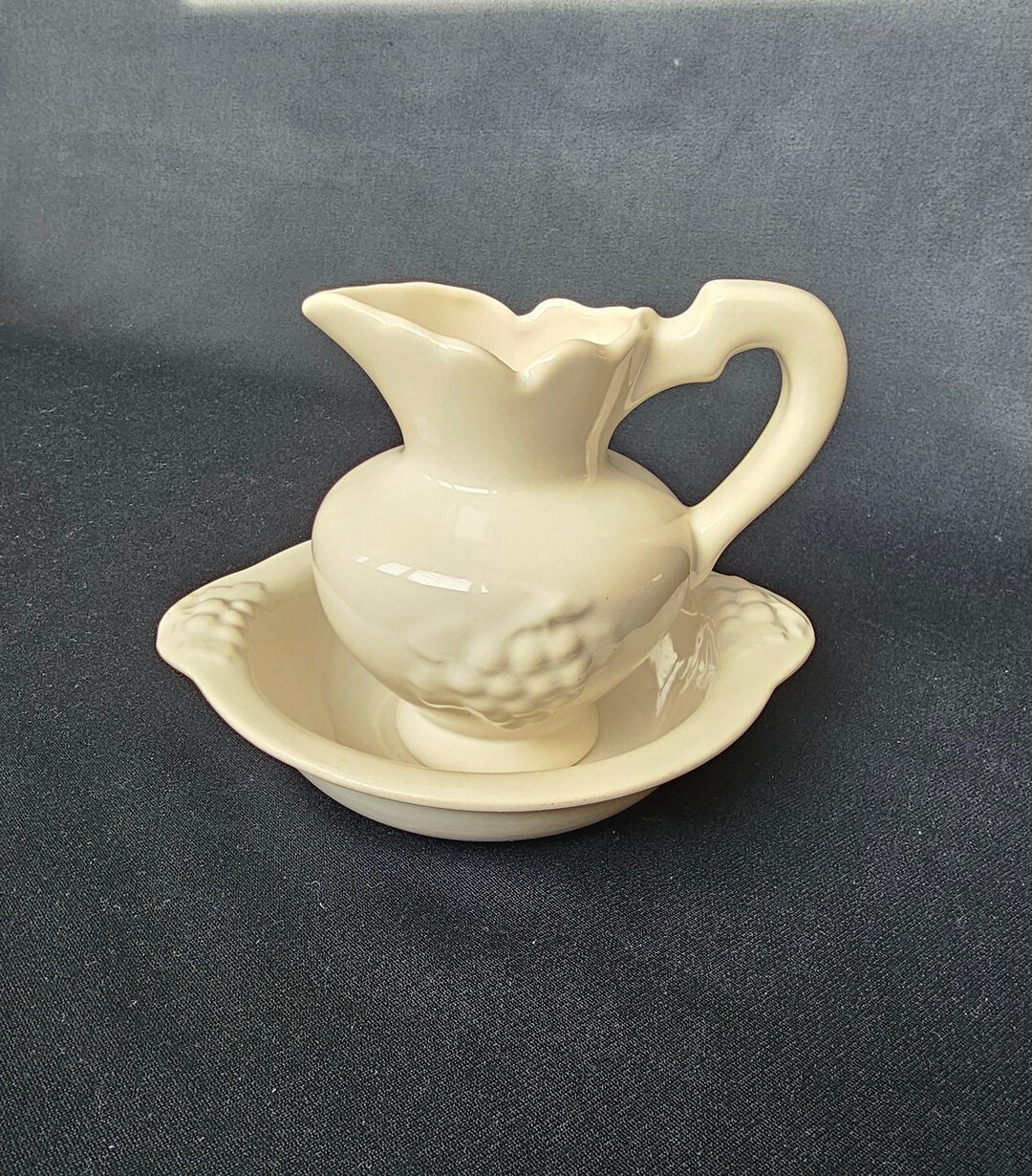 Vintage 1965 Deforest of California USA Pitcher & Bowl Set, White ...