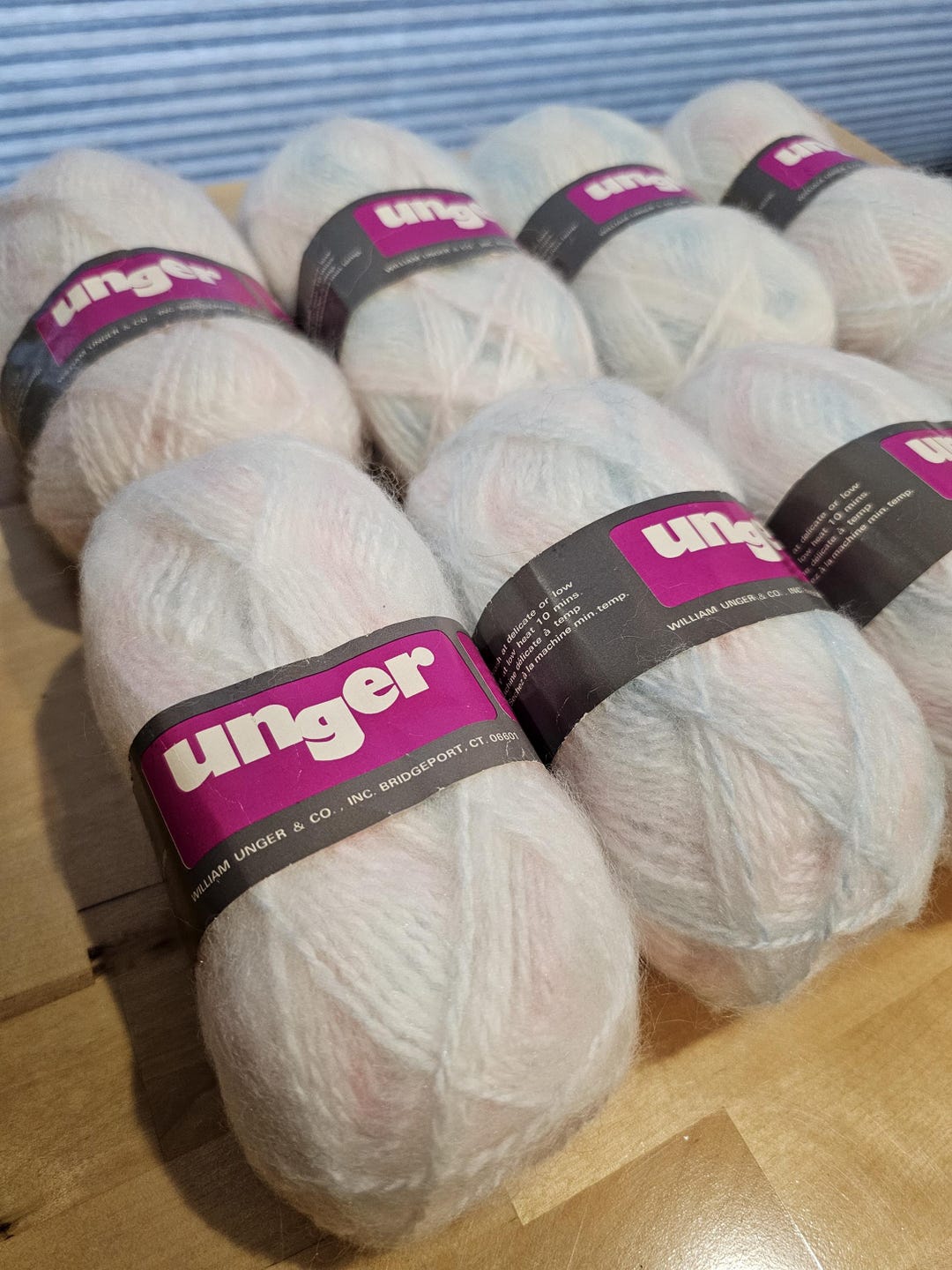 8 Skeins of Unger 10 Mohair 90 Acrylic in Pink, Blue and White - Etsy