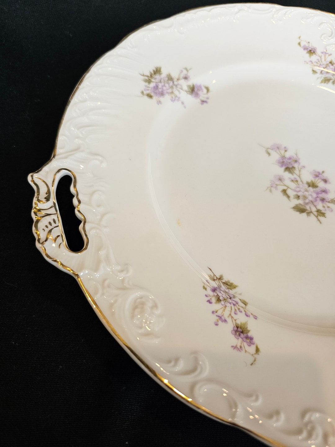 Vintage CT, Carl Tielsch Altwasser Porcelain Plate From Germany, Purple ...