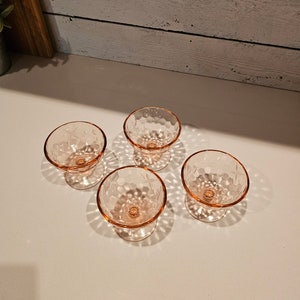 1920's Jeanette Hex Optic Honeycomb Pink Sherbet, Floral Etching - Etsy