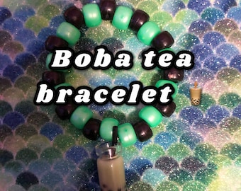 Boba Bubble Tea Bead Bracelet With Charm, Perfect Gift for Boba Lovers, Pink - Etsy