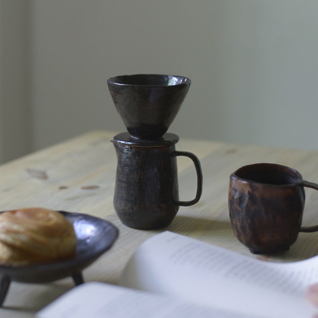 Japanese Stoneware Coffee Pot Set,coffee Cup,handmade - Etsy
