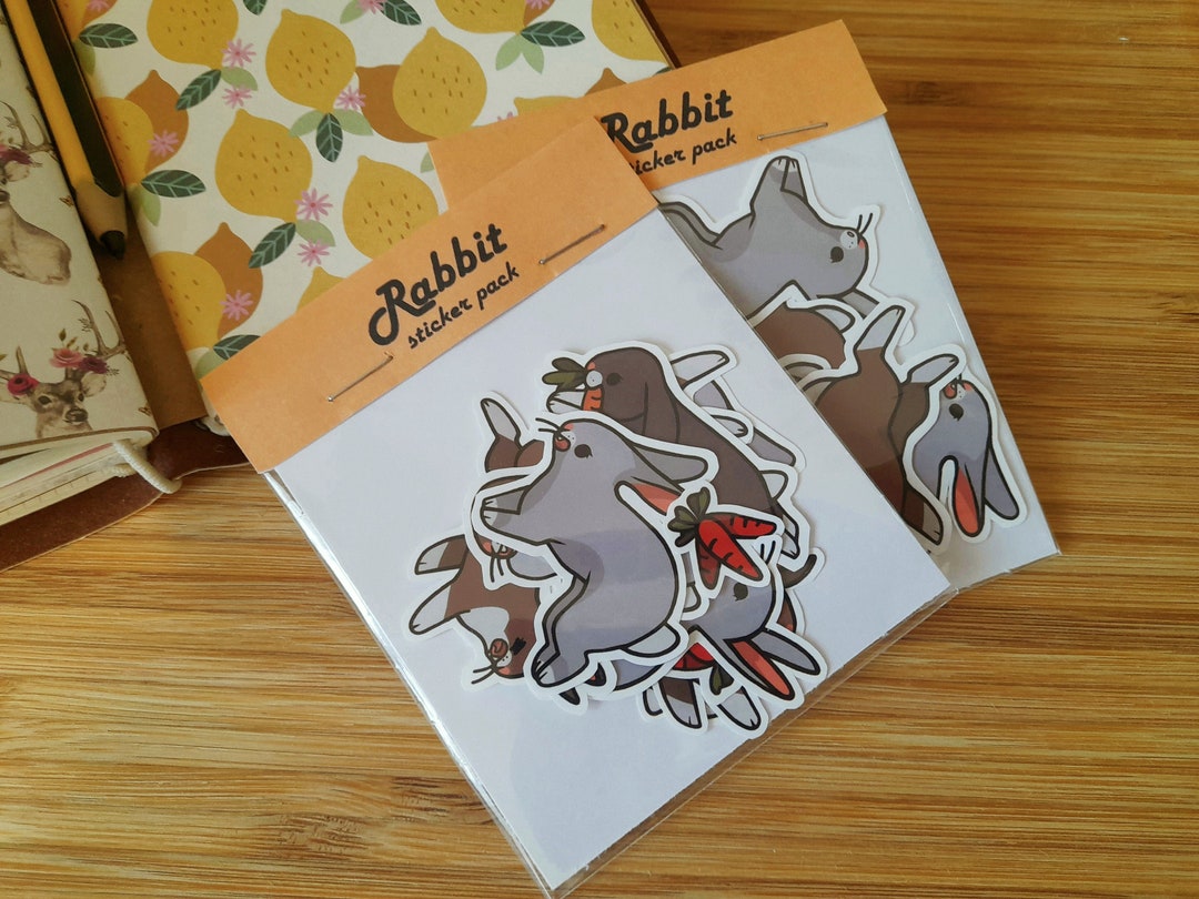 Bunny Rabbit Sticker Pack 12PC Waterproof Vinyl - Etsy
