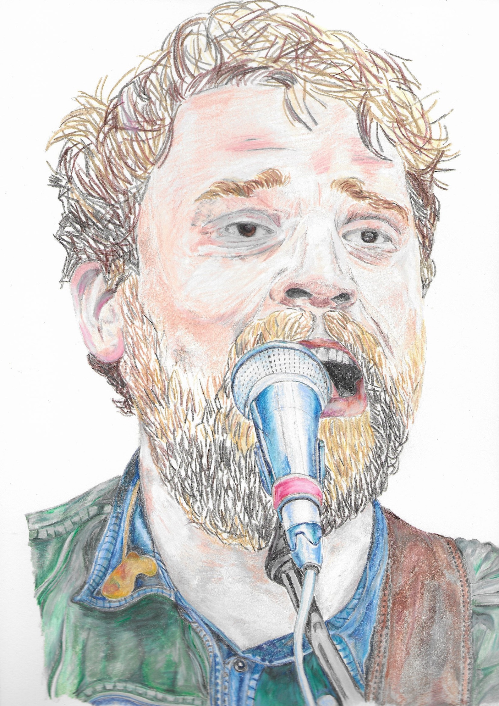 Original Artwork Scott Hutchison Frightened Rabbit Coloured | Etsy