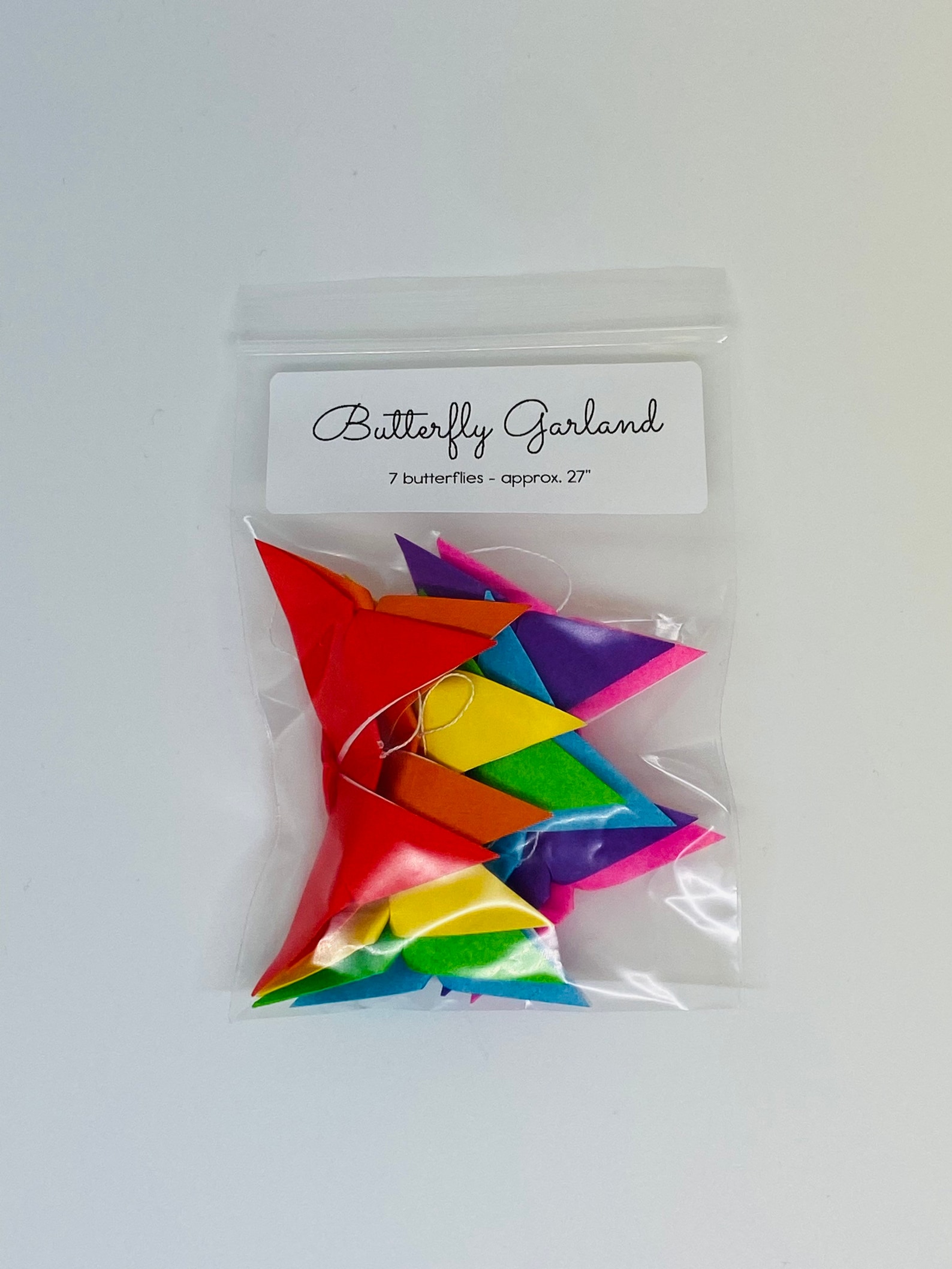 Guirlande de papillons en origami Arc-en-ciel Présentoir Décoration ...