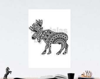 Moose Mandala - Etsy