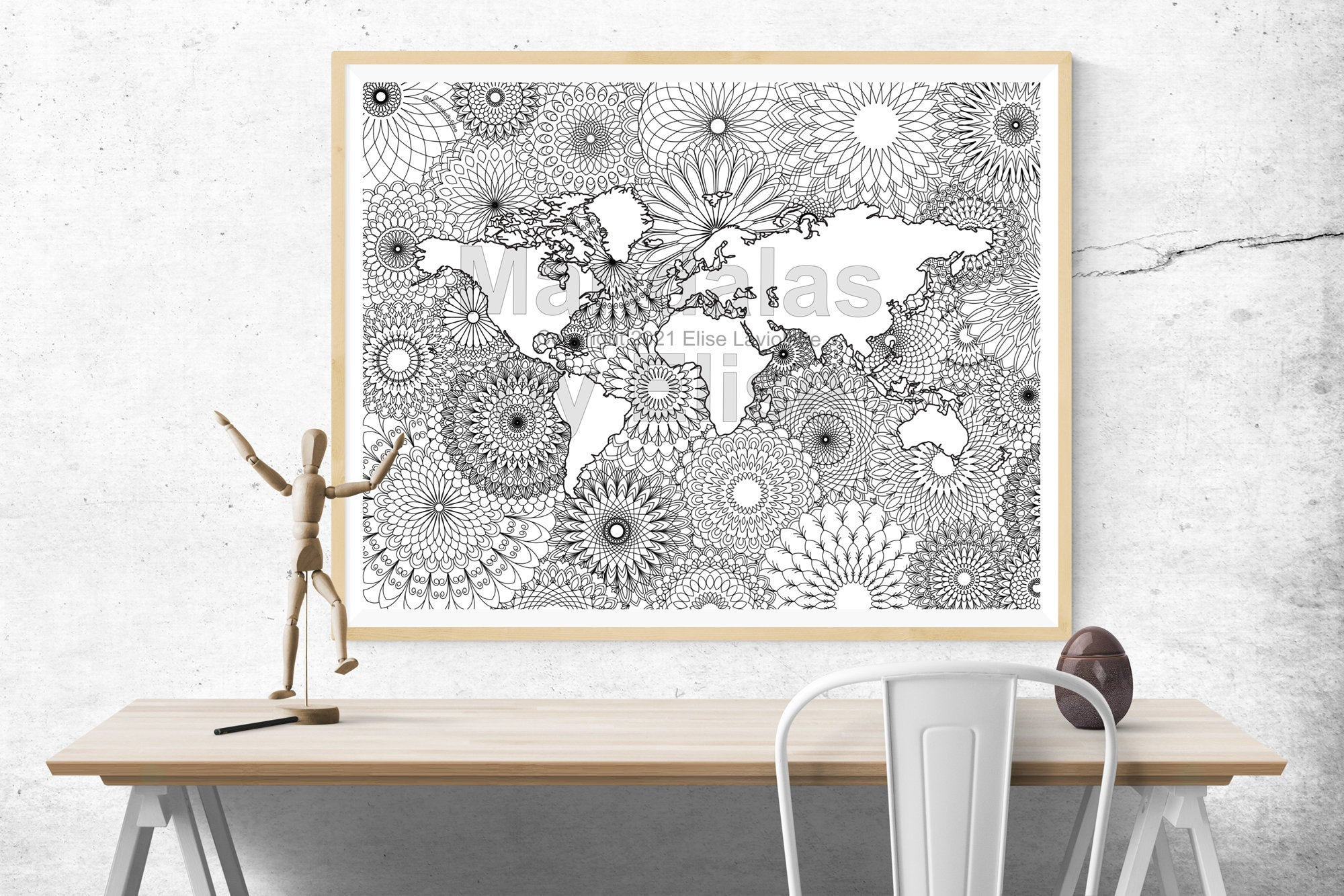 World Map Mandala No.2 - Etsy