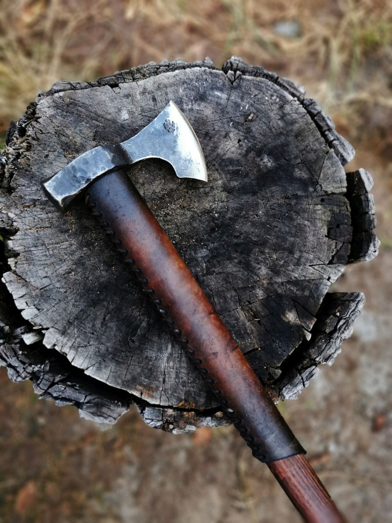 Walking Axe - Forged Axe With Leather Sheath - Etsy