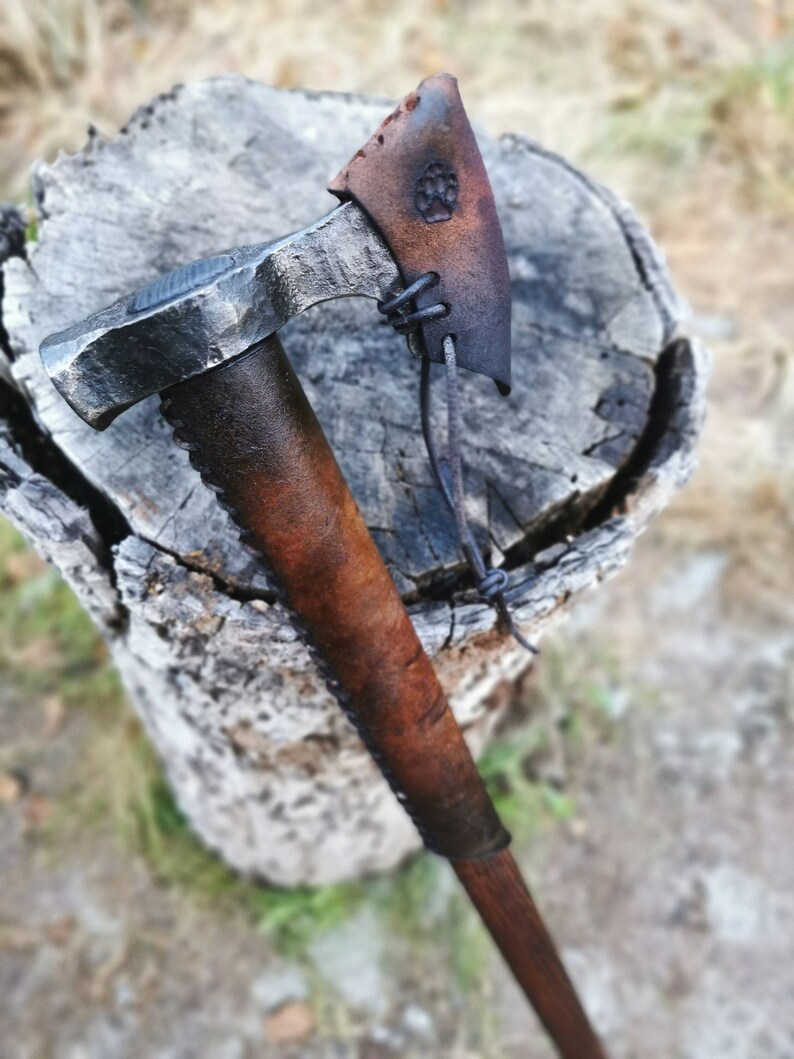 Walking Axe - Forged Axe With Leather Sheath - Etsy