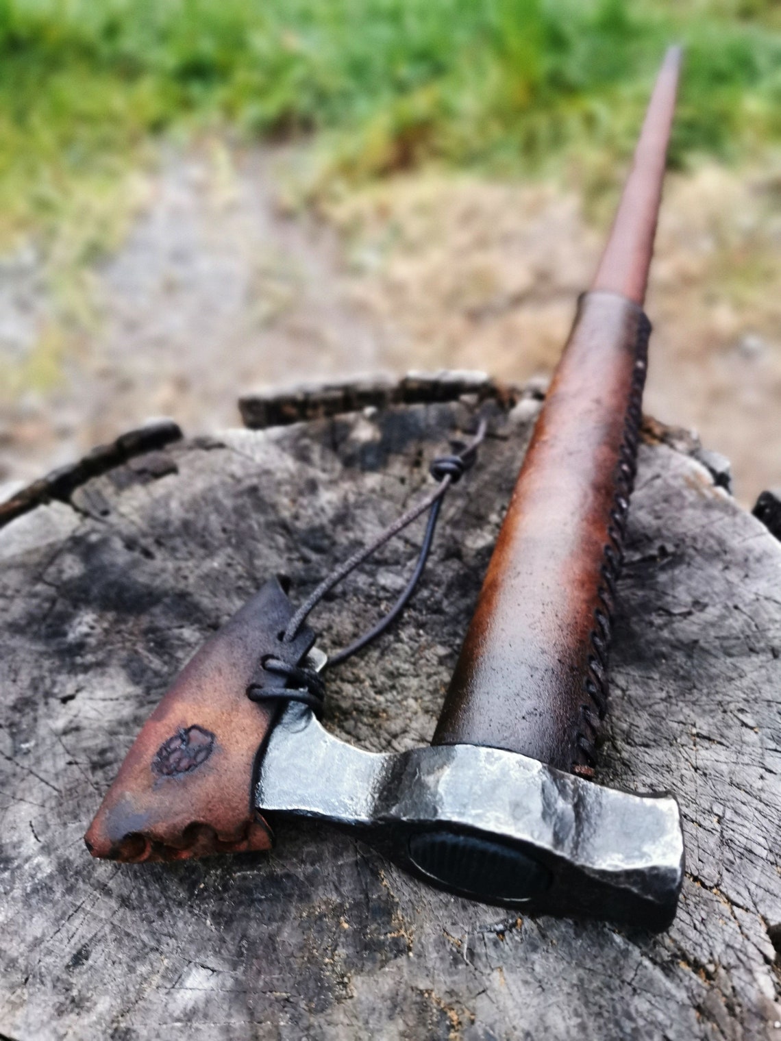 Walking Axe - Forged Axe With Leather Sheath - Etsy
