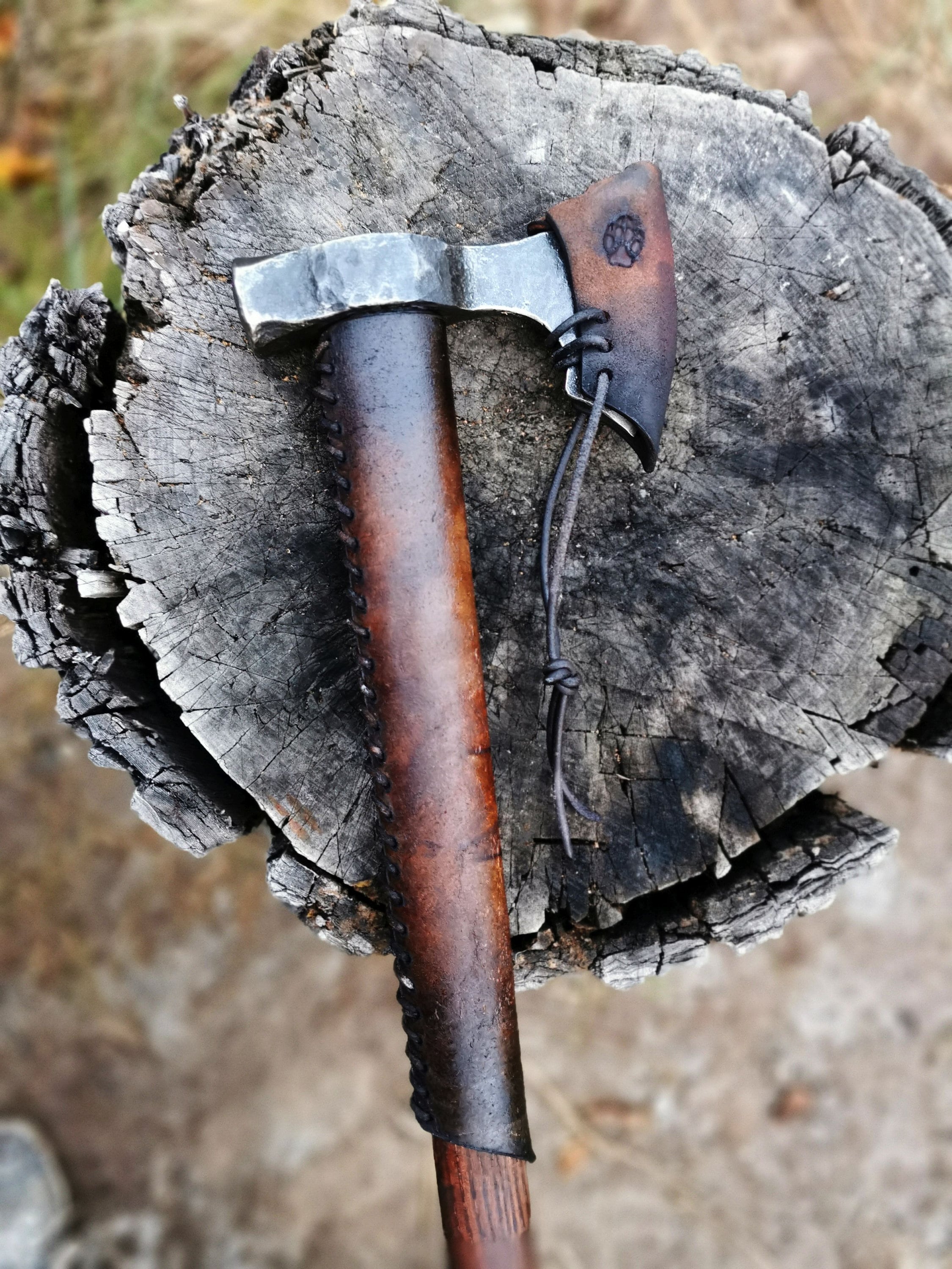 Walking Axe - Forged Axe With Leather Sheath - Etsy
