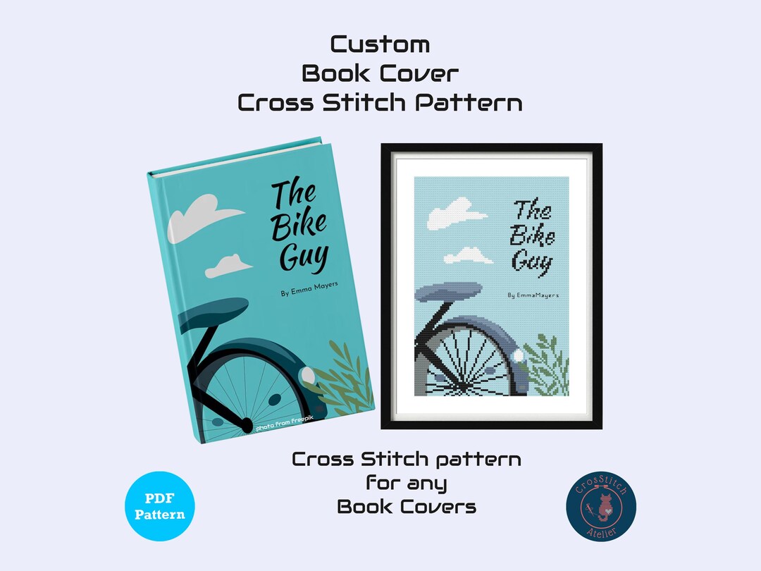 Custom Book Cover Cross Stitch Pattern, PDF Pattern - Etsy