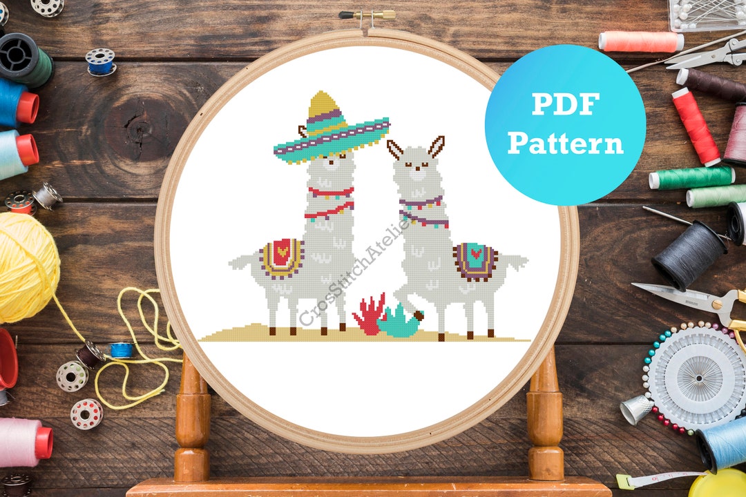 Alpaca Cross Stitch Pattern, Funny Animal Xstitch Pattern, Animal Cross ...