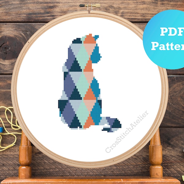 Geometric Cat - Etsy
