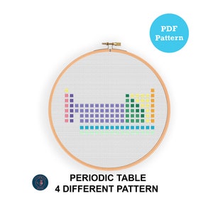 Periodic Table Cross Stitch Pattern: Set of 4 Element Designs - Etsy